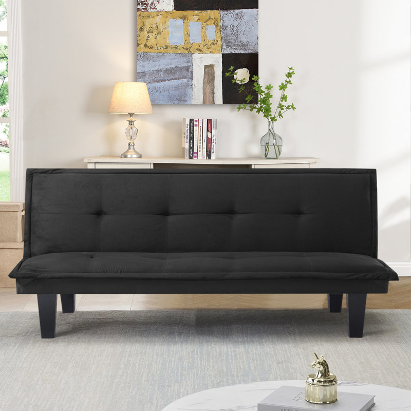 Winston Porter Futon Sofa Bed Upholstered Sofa Couch Armless Twin Futon ...