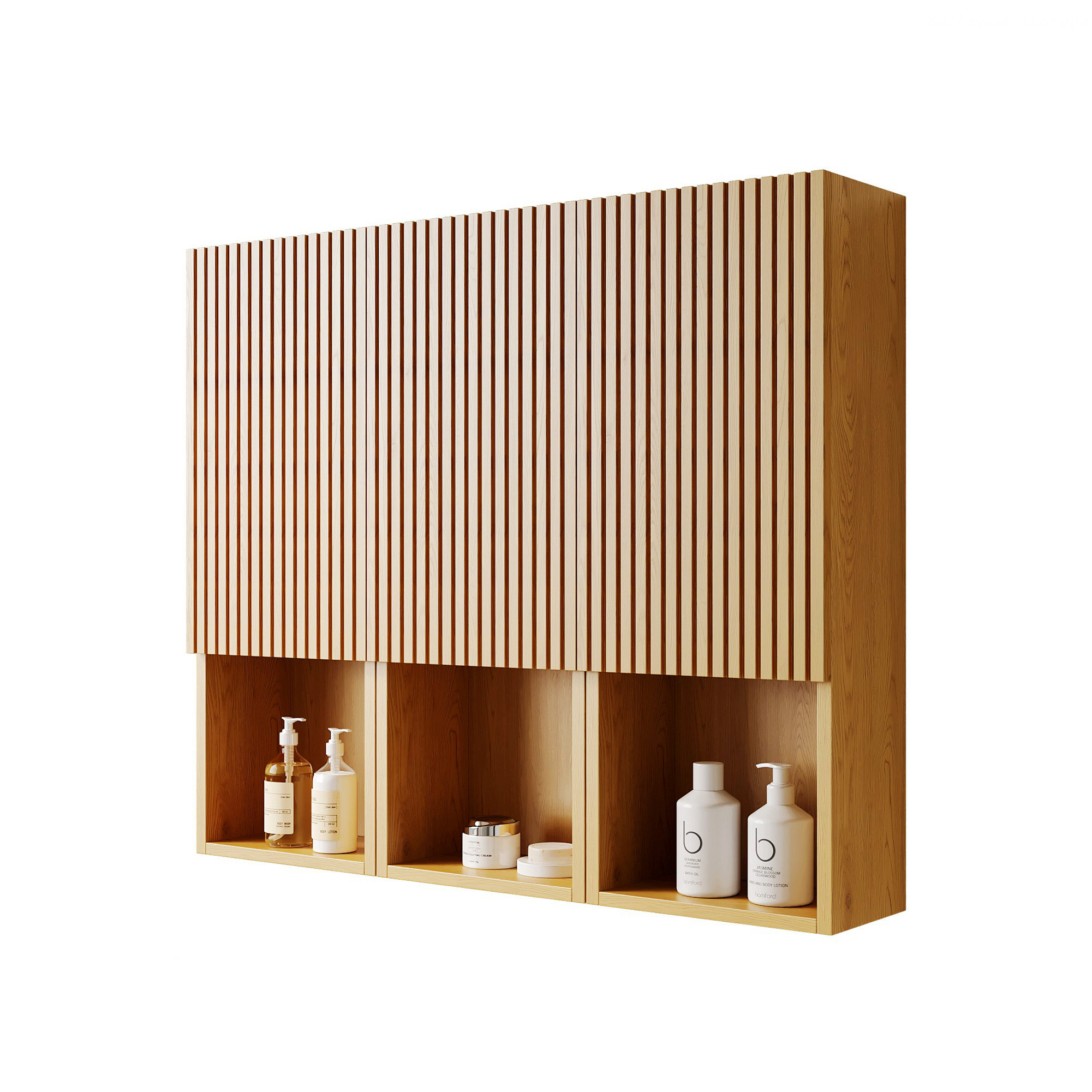 Hokku Designs Bathroom Wall Mounted Cabinet With Doors And Open ...