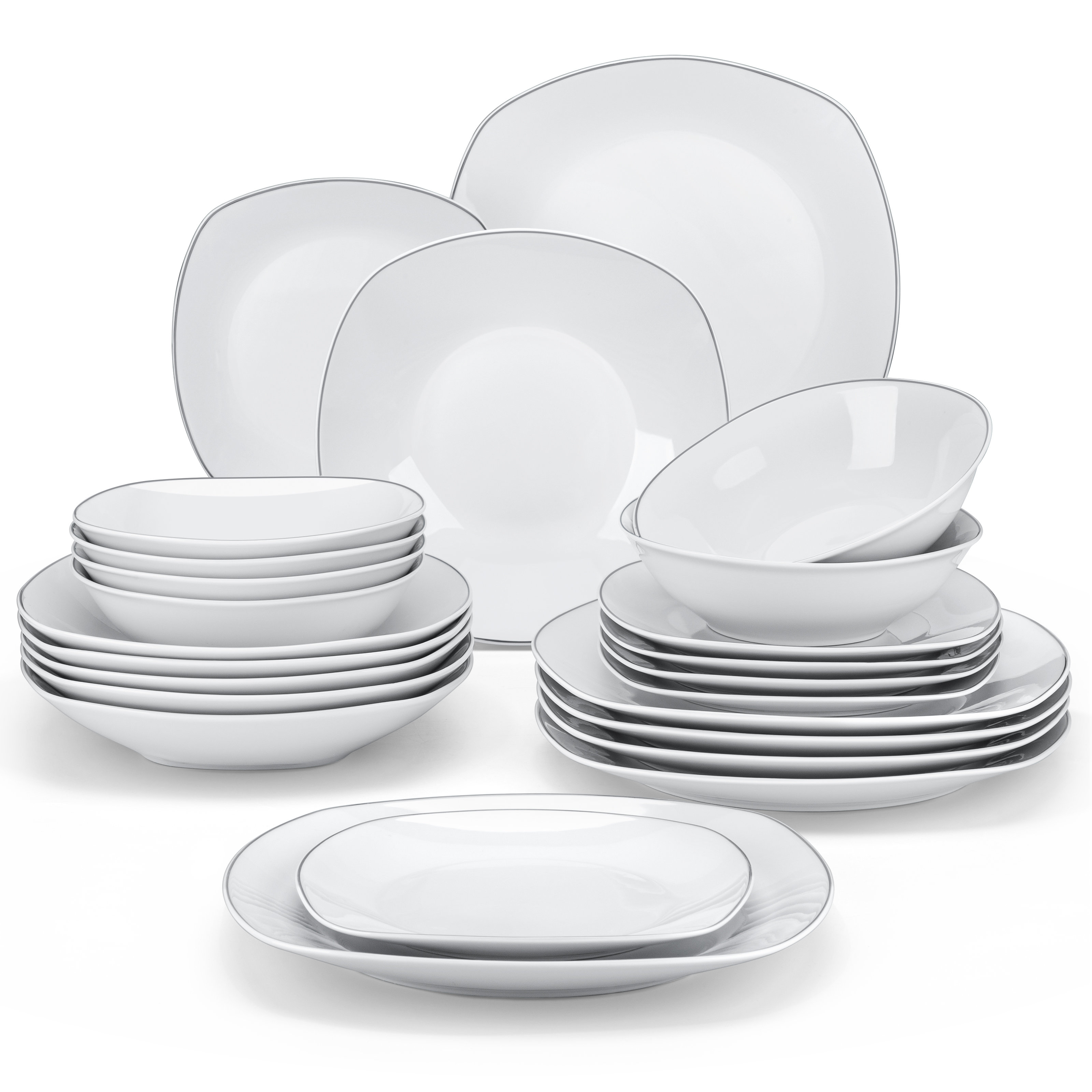Latitude Run® 24 Piece Porcelain China Dinnerware Set - Service for 6 ...