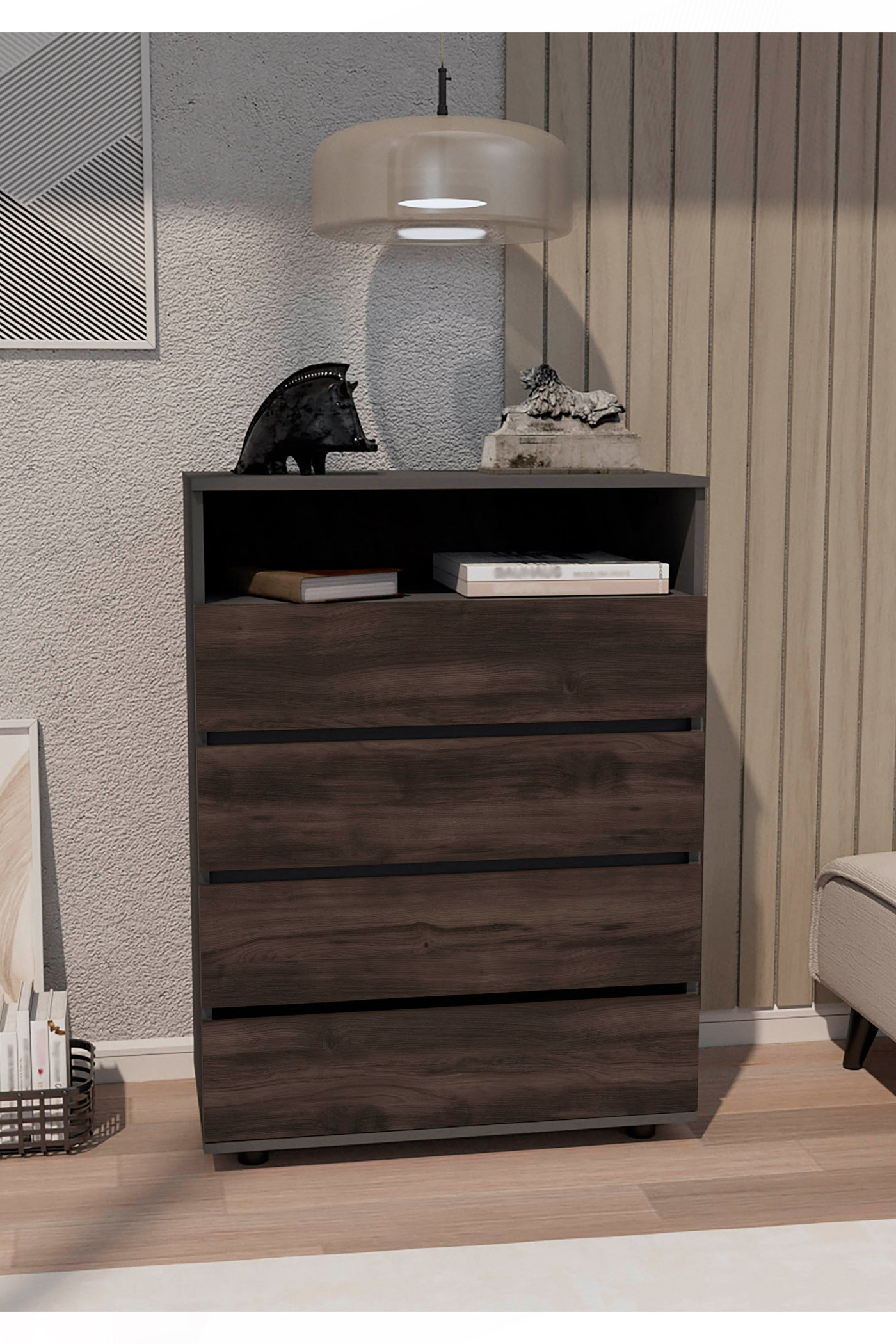 Latitude Run® Alpine 4-Drawer Dresser With Spacious Storage And Modern ...