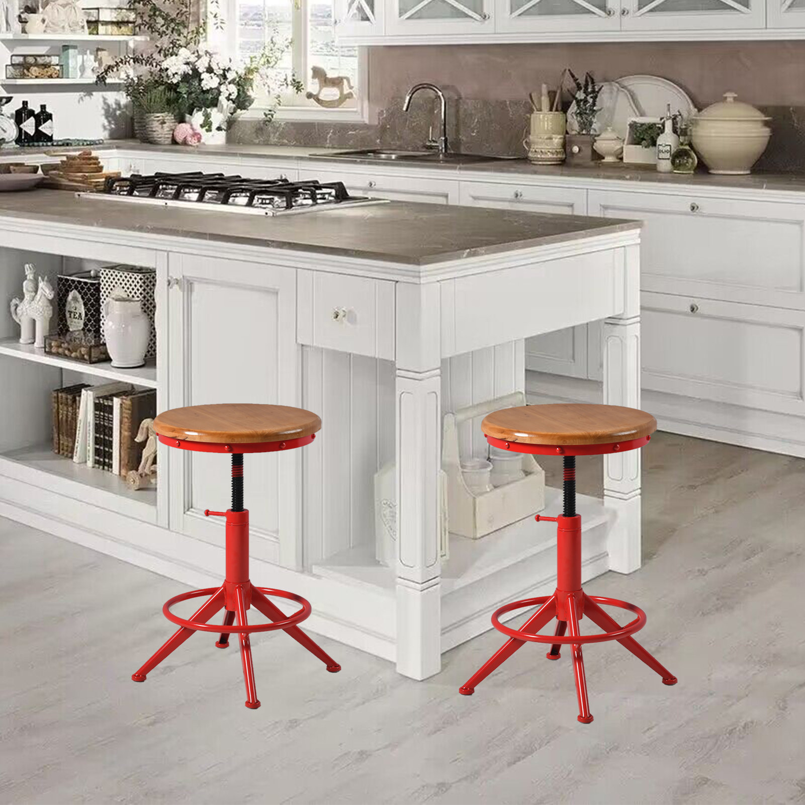 Williston Forge Jomarion Swivel Adjustable Height Counter Stool with ...