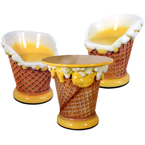 Design Toscano Ice Cream Parlor Sculptural Table and Chair Set | Wayfair