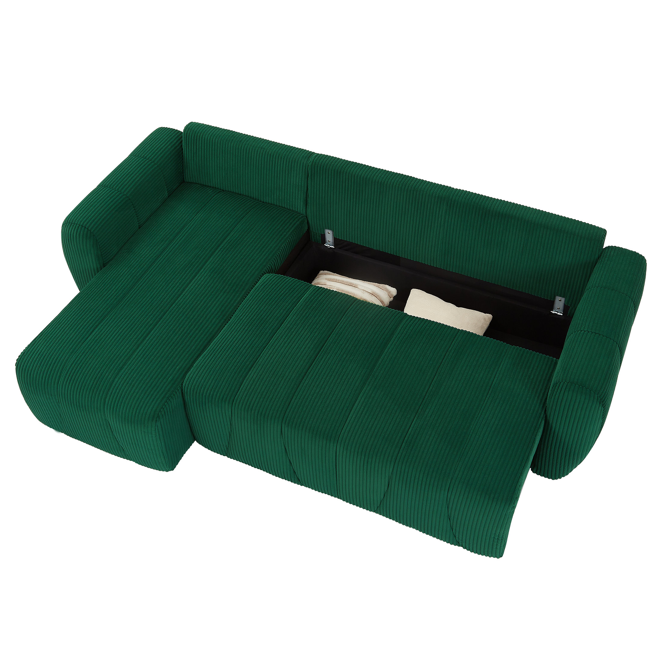 Hokku Designs 105" L-Shaped Convertible Sofa Couch, Adjustable Backrest ...