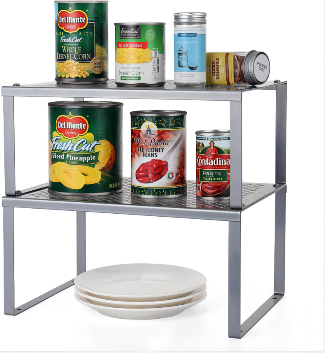 Rebrilliant 2-Piece Kitchen Cabinet Spice Rack Double-Layer Storage ...