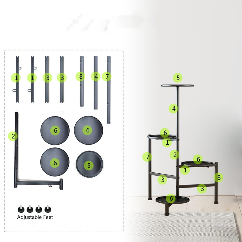 Latitude Run® 4 Tier Plant Stand Metal Indoor Outdoor | Wayfair