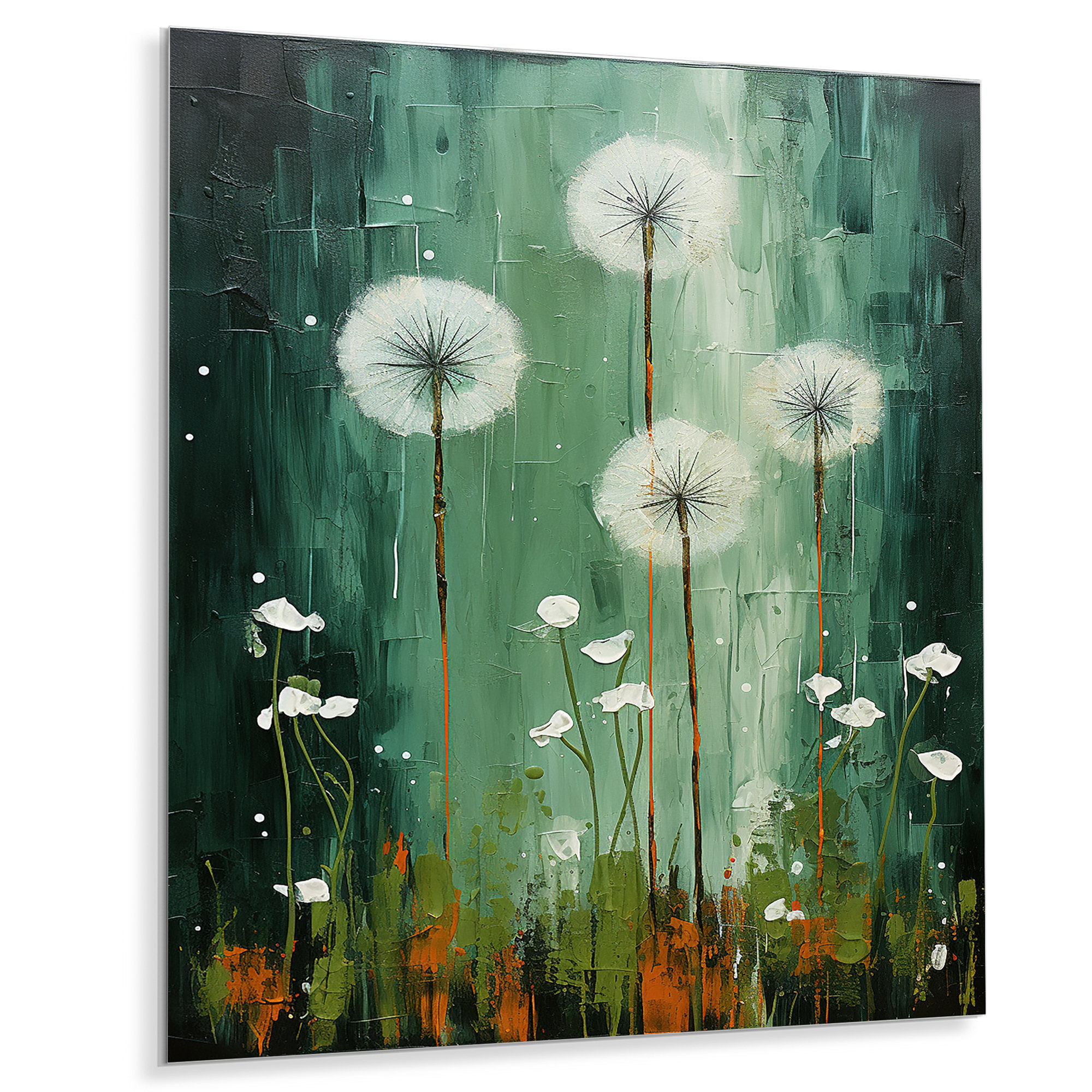 Winston Porter Green Dandelion Collage III - Floral Metal Wall Art ...