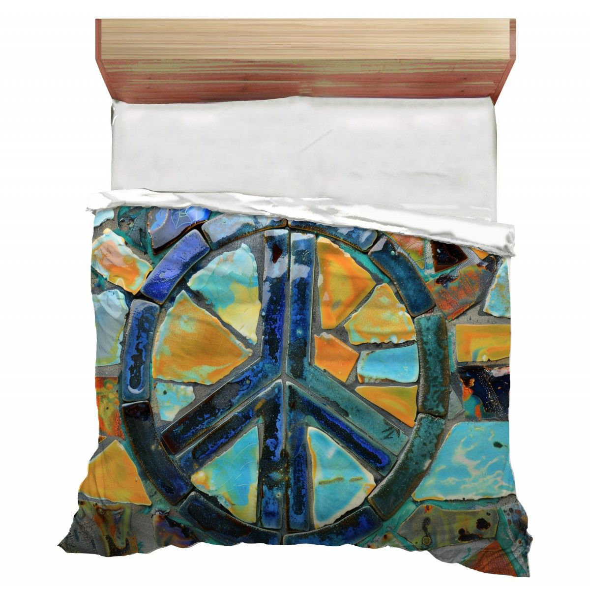 VisionDecor Peace Symbol Bedding Cool Pattern Comforter Mosaic ...