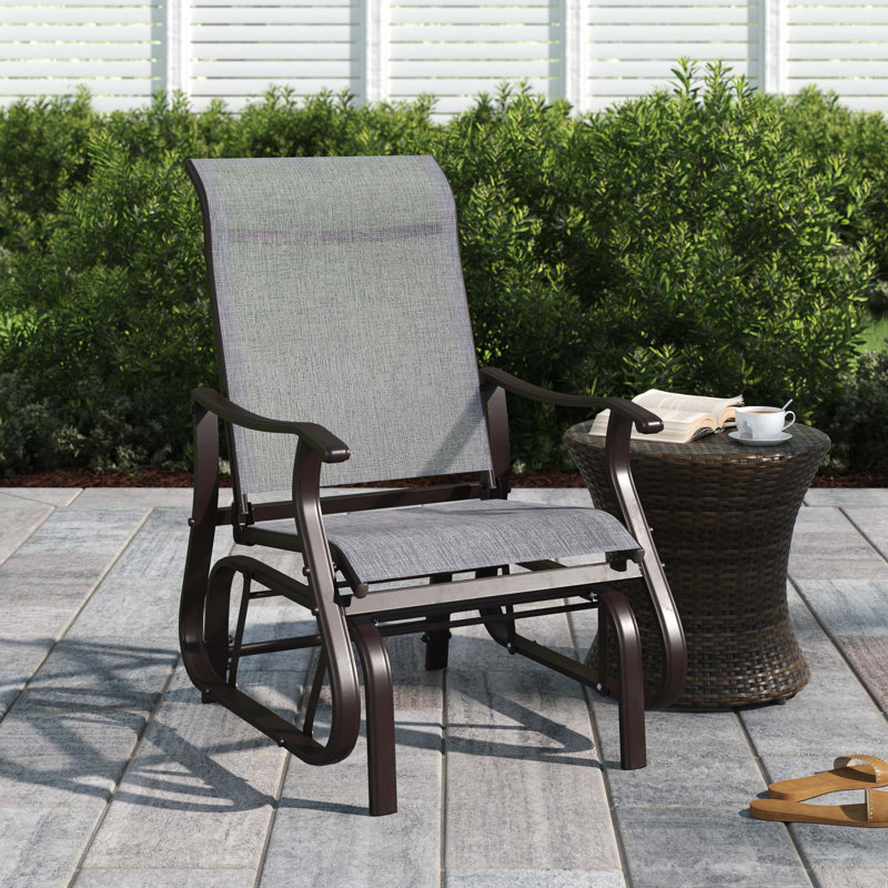Lark Manor™ Outdoor Gliding Metal Chair & Reviews | Wayfair