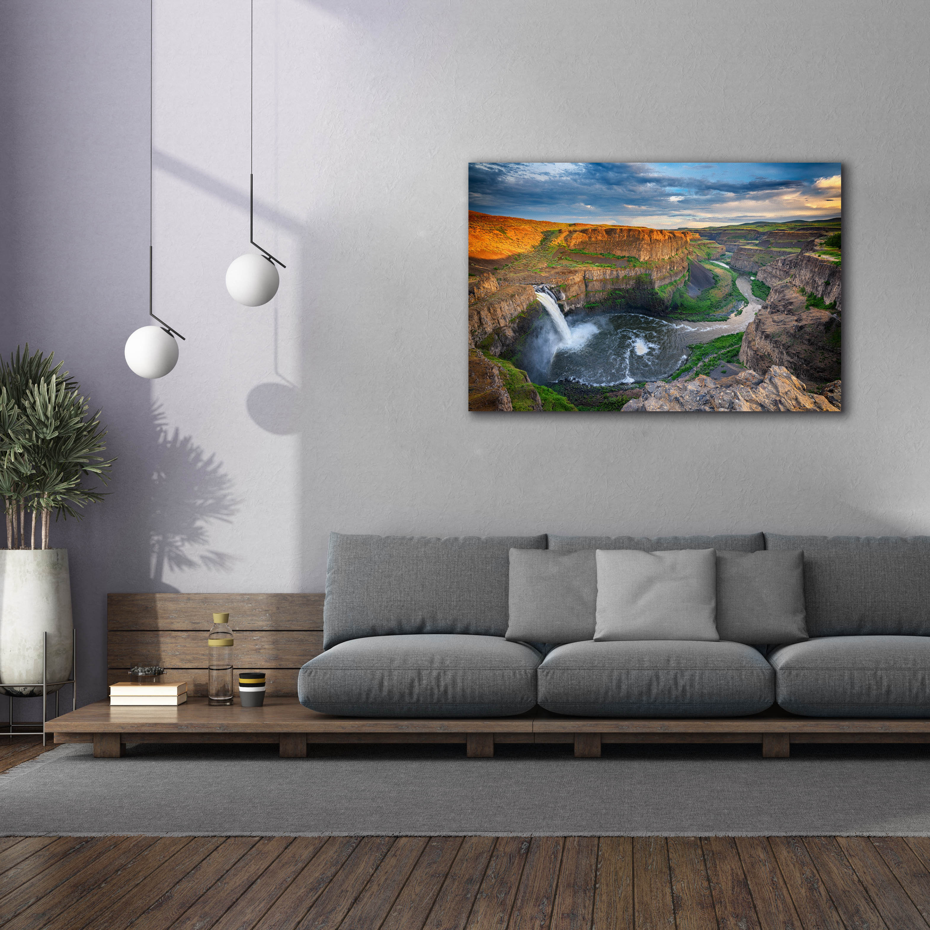 Epic Graffiti 'Sunset At Palouse Falls' by Rick Berk Canvas Wall Art ...