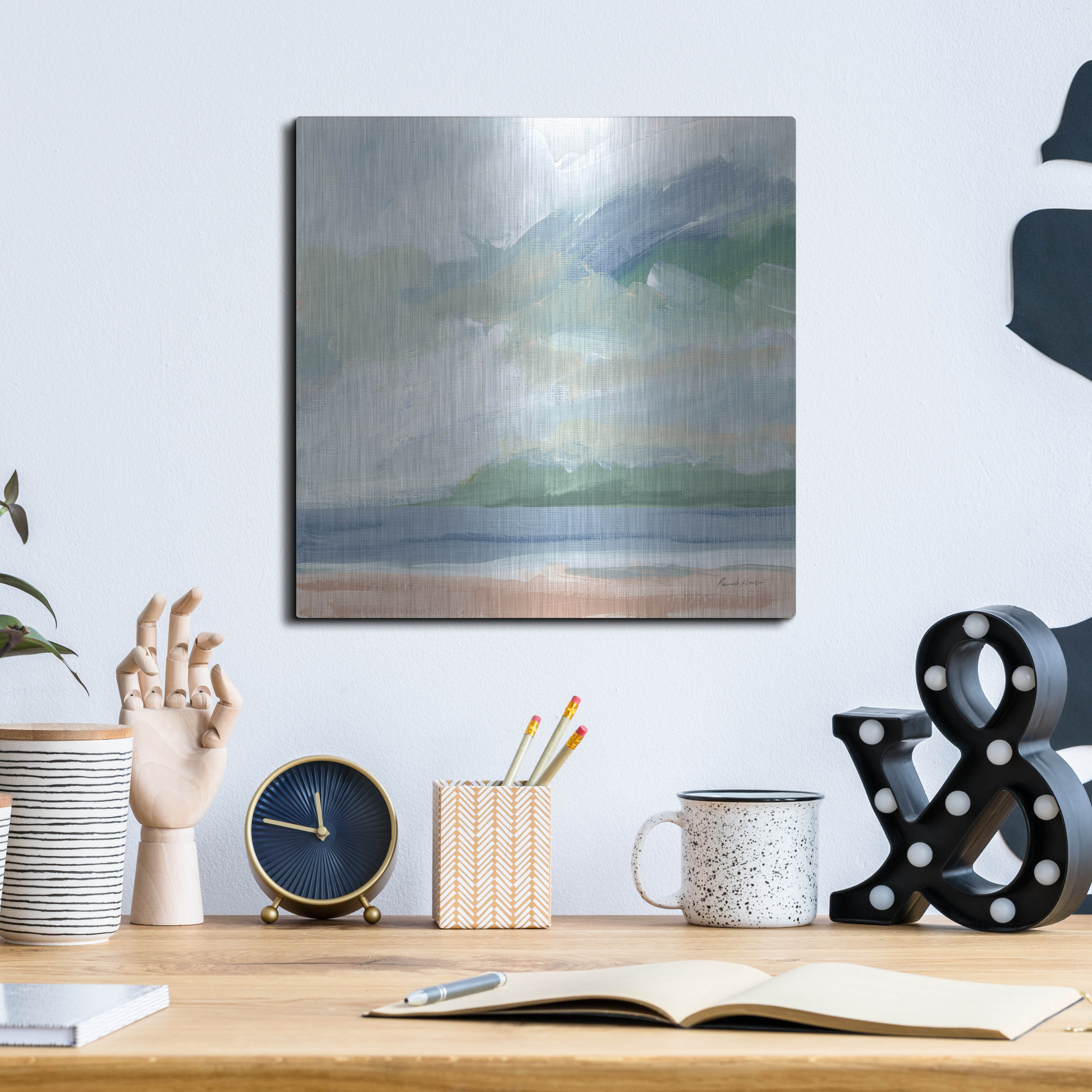 Ivy Bronx 'Lake Beach Blue' by Pamela Munger Metal Wall Art | Wayfair
