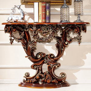 Rite Treasure Brown Oval Solid Wood Console Table | Wayfair
