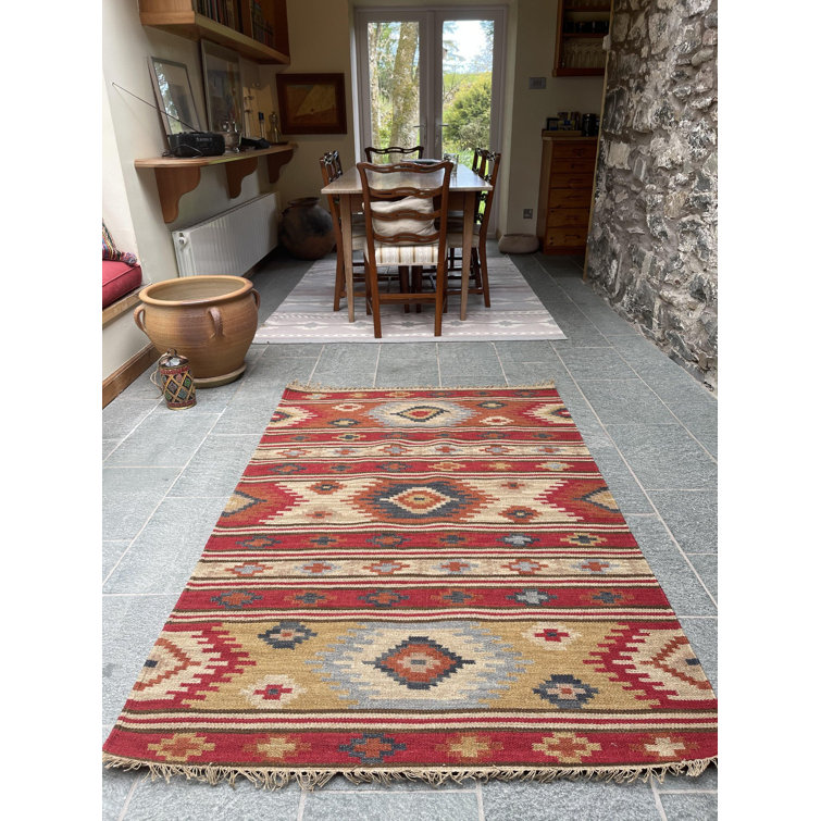 Gracie Oaks Siglinde Striped Wool Hand Woven Area Rug | Wayfair.co.uk