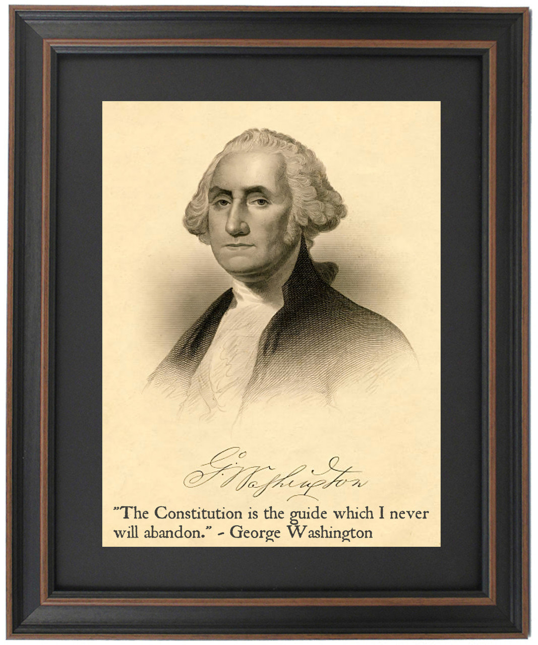 Canora Grey George Washington, Portrait & Quote, "The Constitution Is ...