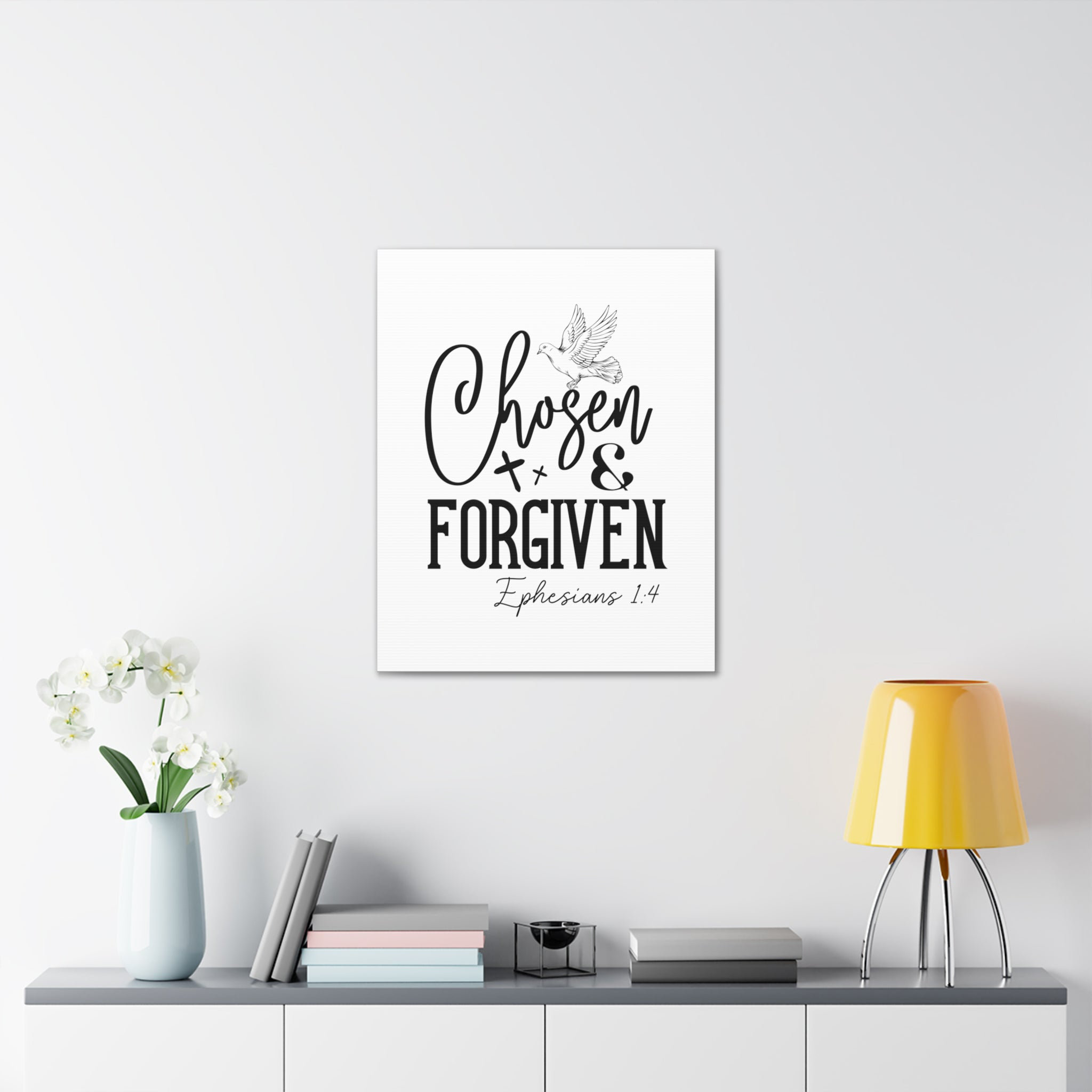Trinx Ephesians 1:4 Chosen & Forgiven Bible Verse Canvas Christian Wall ...