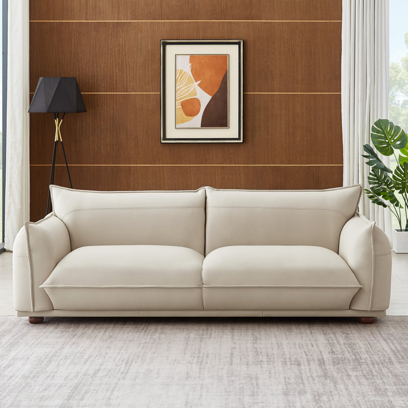 Wade Logan® Brenley 90.1'' Leather Sofa & Reviews | Wayfair