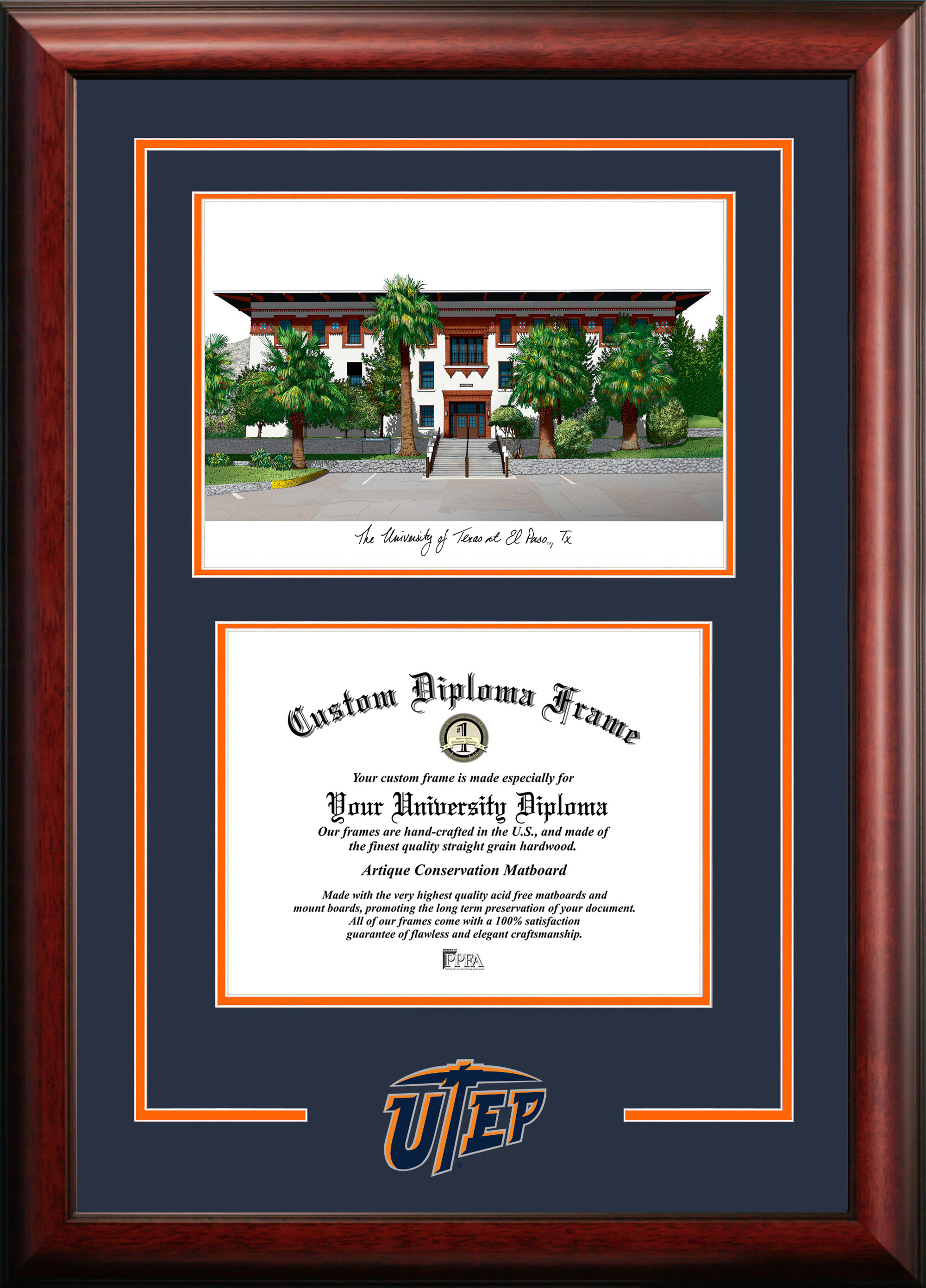 Campus Images NCAA UTEP Miners Spirit Graduate Diploma with Campus ...