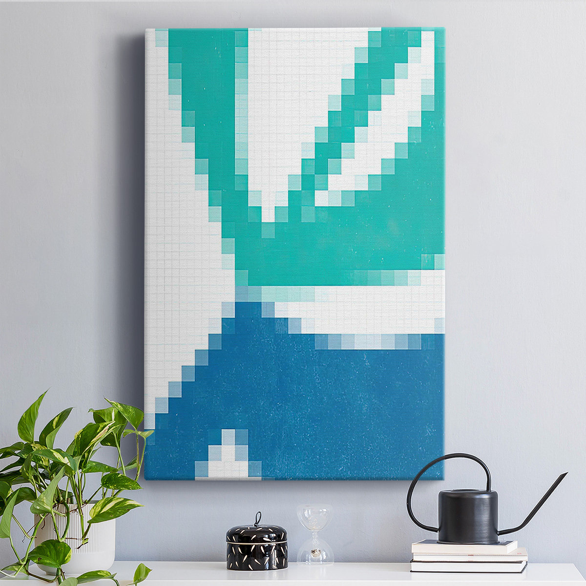 Wrought Studio Pixel Leaves III Framed On Canvas Print - Wayfair Canada