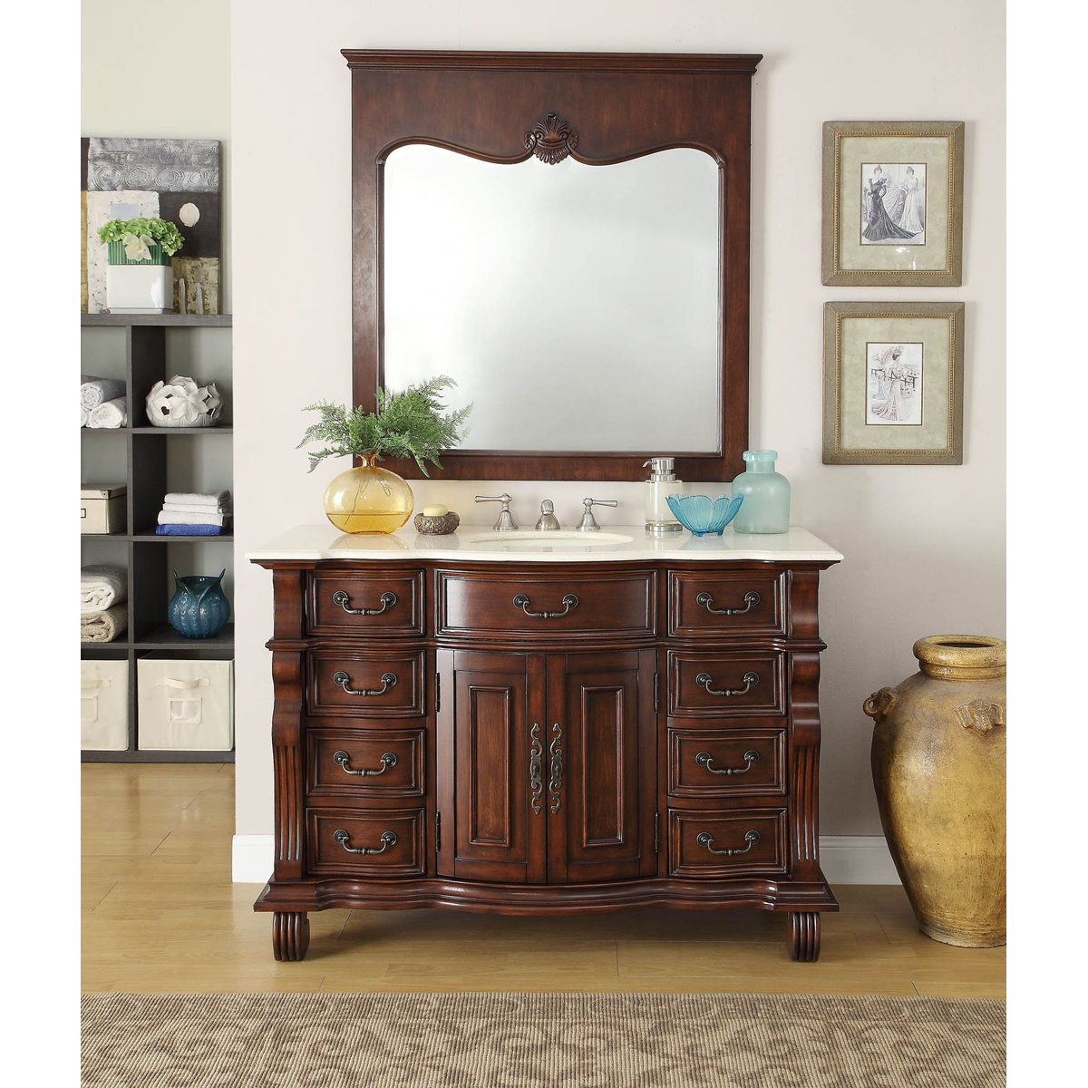 Astoria Grand Trawick 50" Single Bathroom Vanity Set with Mirror | Wayfair