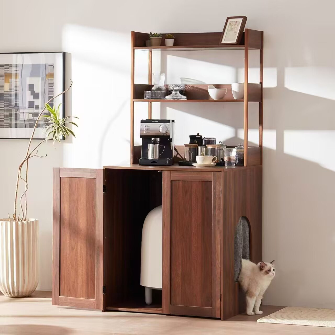 Tucker Murphy Pet™ Spacious 2 - In - 1 Hidden Cat Washroom Litter Box ...