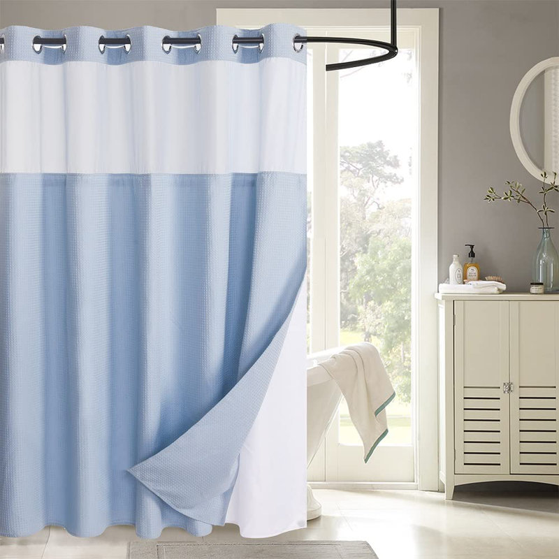 Latitude Run® Hockinson Solid Single Shower Curtain & Reviews | Wayfair