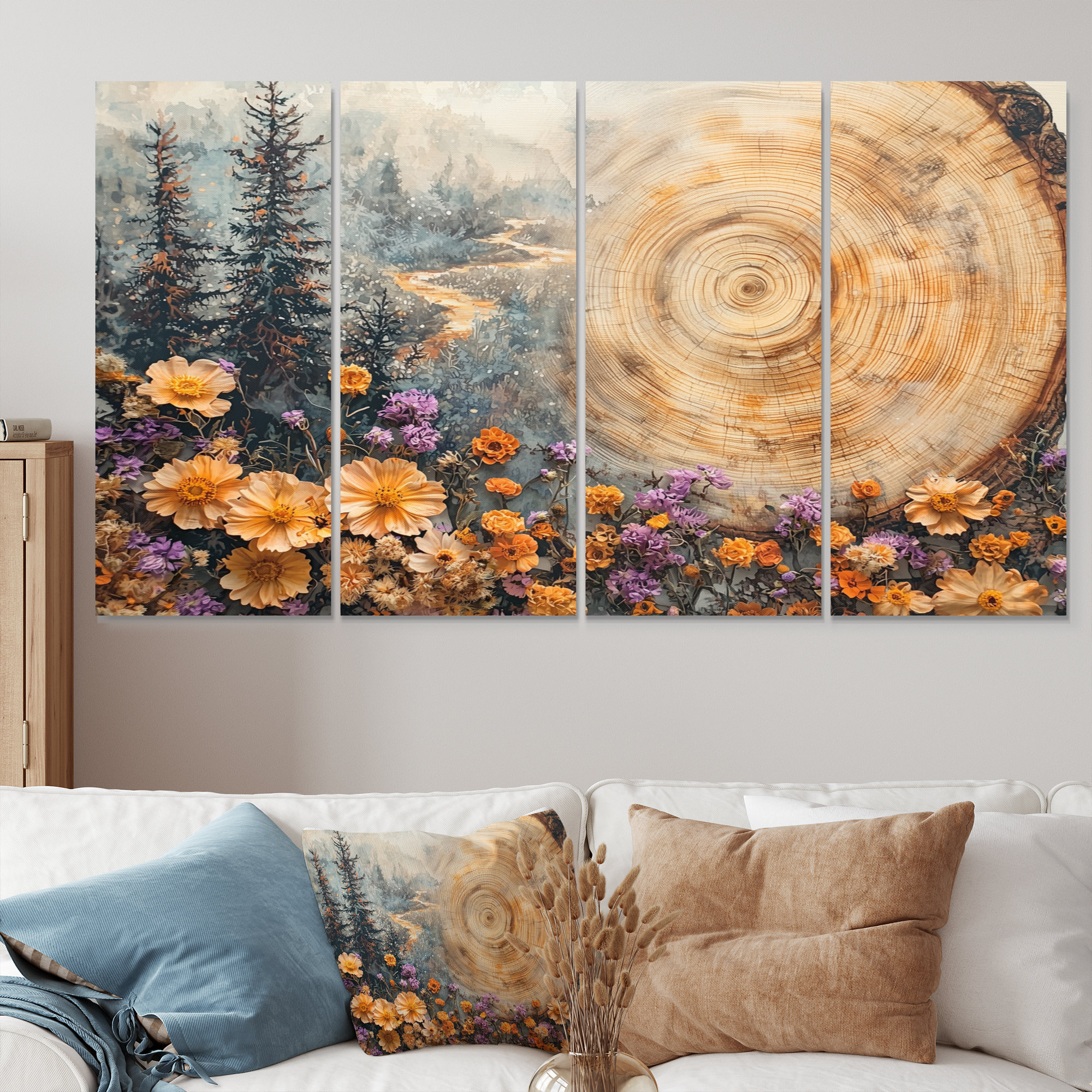 Millwood Pines Wildflowers Flowers On A Wood Slide River V ...