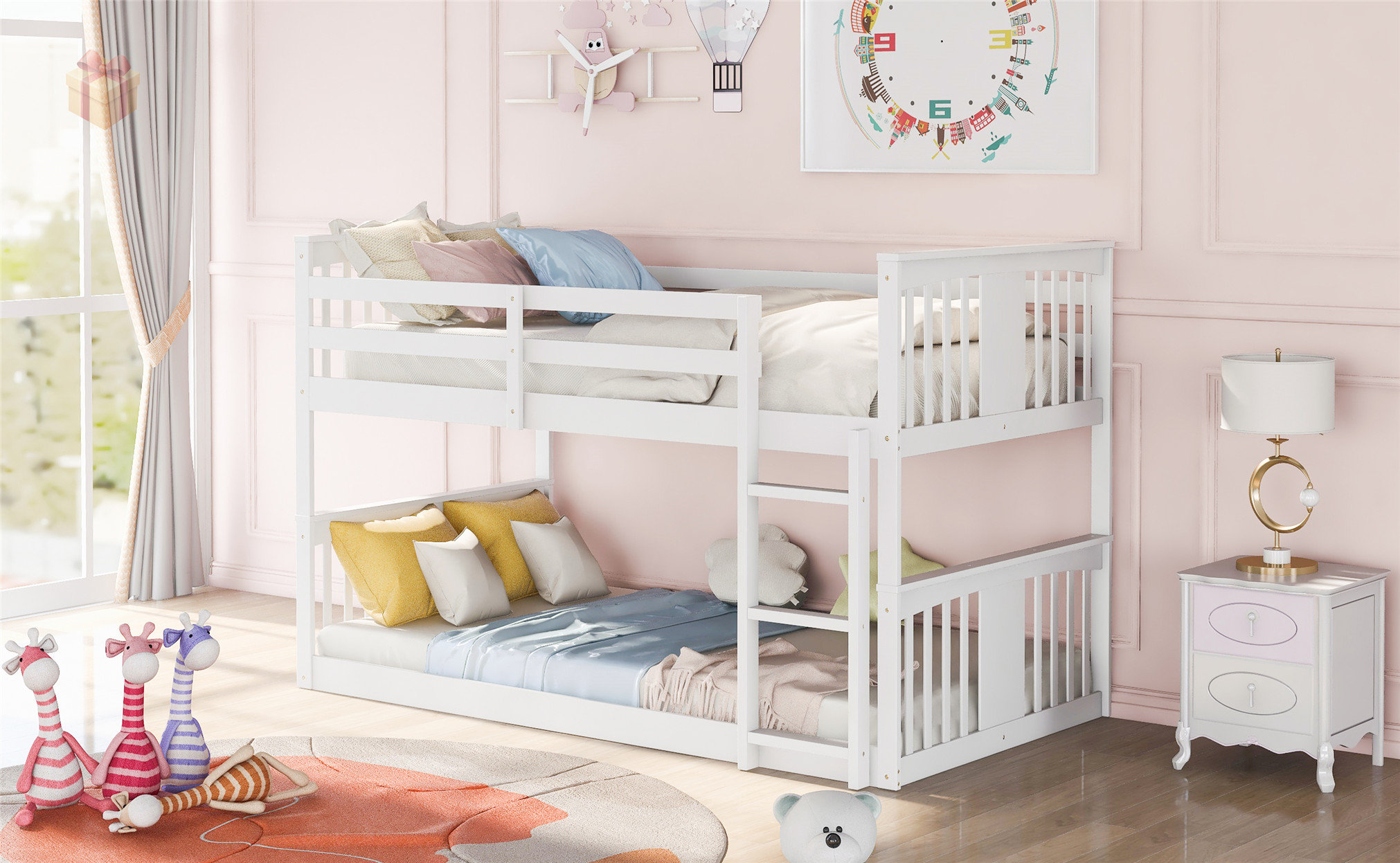 Harriet Bee Sturdy and Durable Twin Over Twin Bunk Bed with Smart ...
