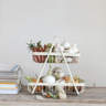 Ophelia & Co. Decorative Metal 2-Tier Tray With Rattan Wrapped Handle ...