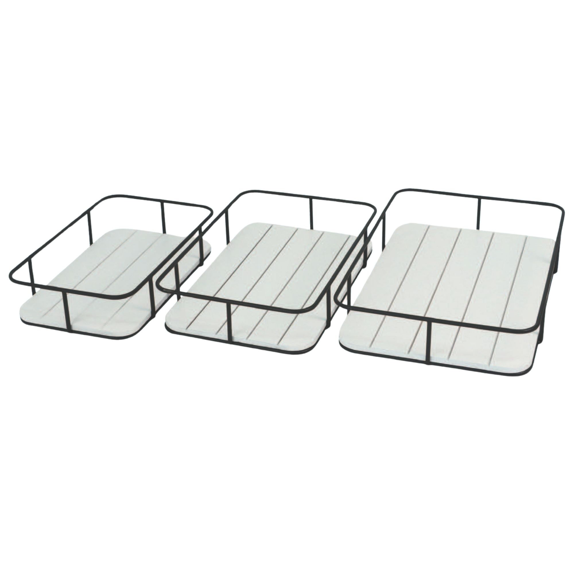 Gracie Oaks VIP Wood 17.72 in. Multicolor Slat Rectangle Tray Set of 3 ...
