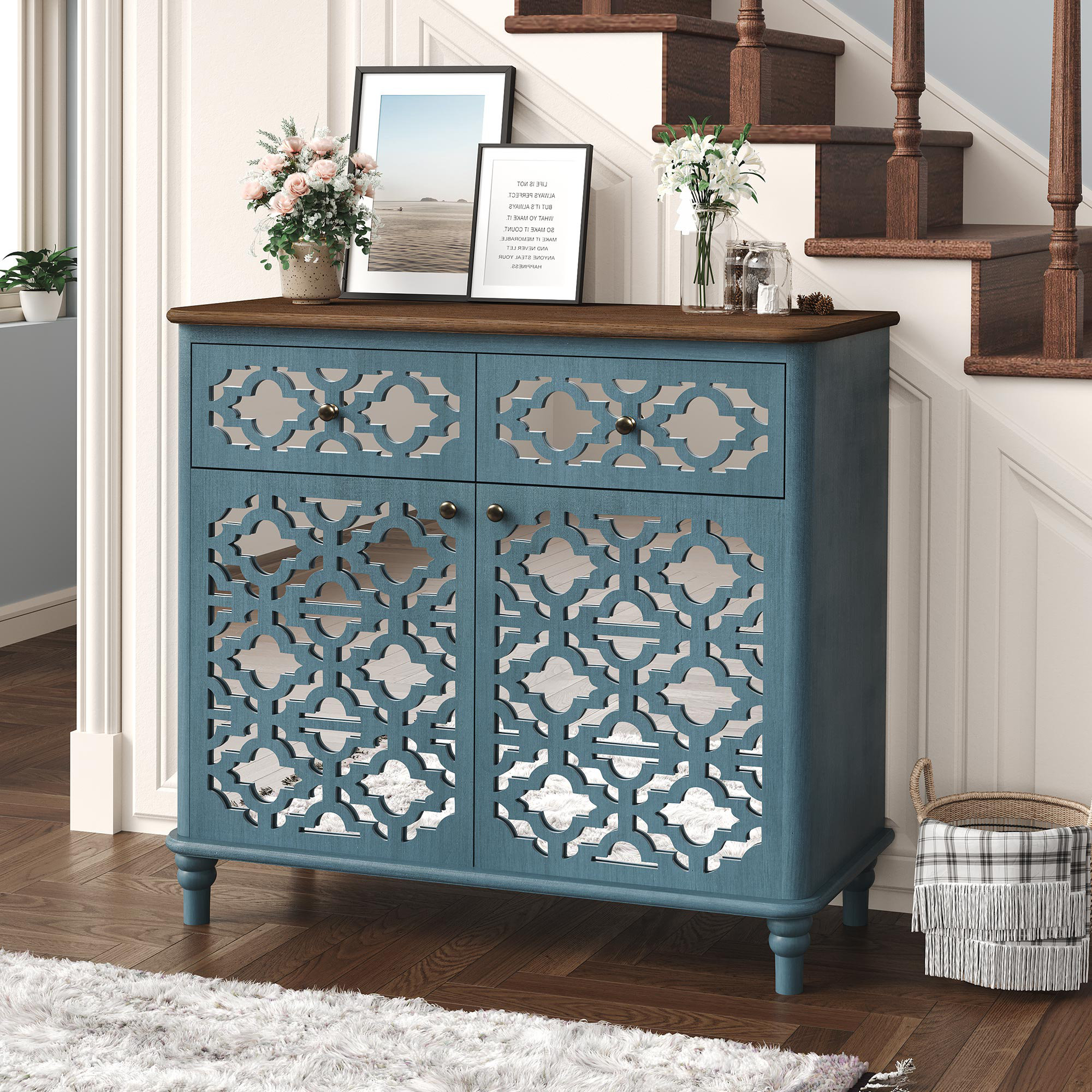 Laurel Foundry Modern Farmhouse® Astra 2 - Door Mirrored Accent Cabinet ...