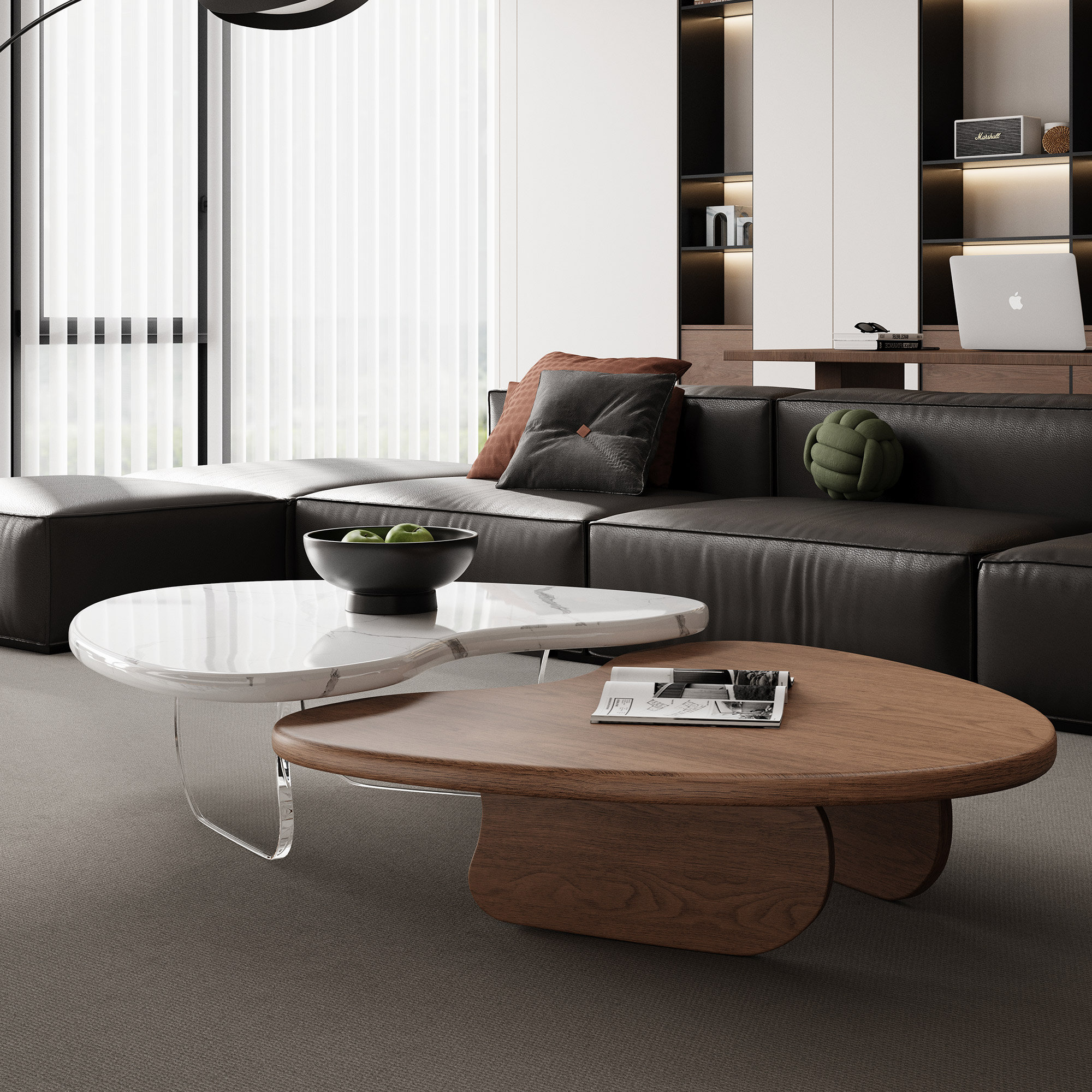 Orren Ellis Marble and wood combination coffee table | Wayfair