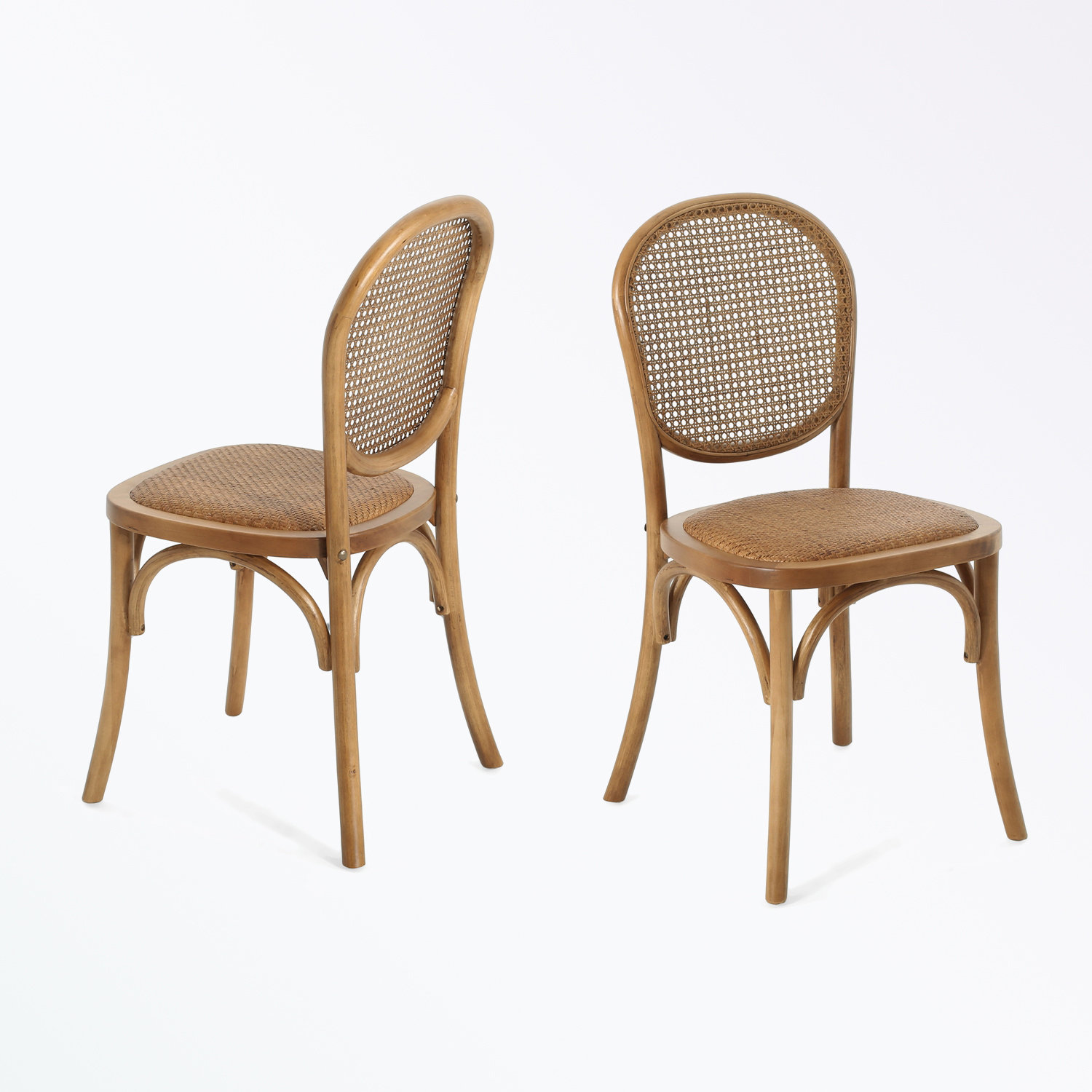 Bayou Breeze Dining Chairs Set of 2 with wicker back and sturdy four ...