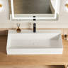 Pensen 30"x18" Wall Mount Rectangle Solid Surface Vessel Sink with ...
