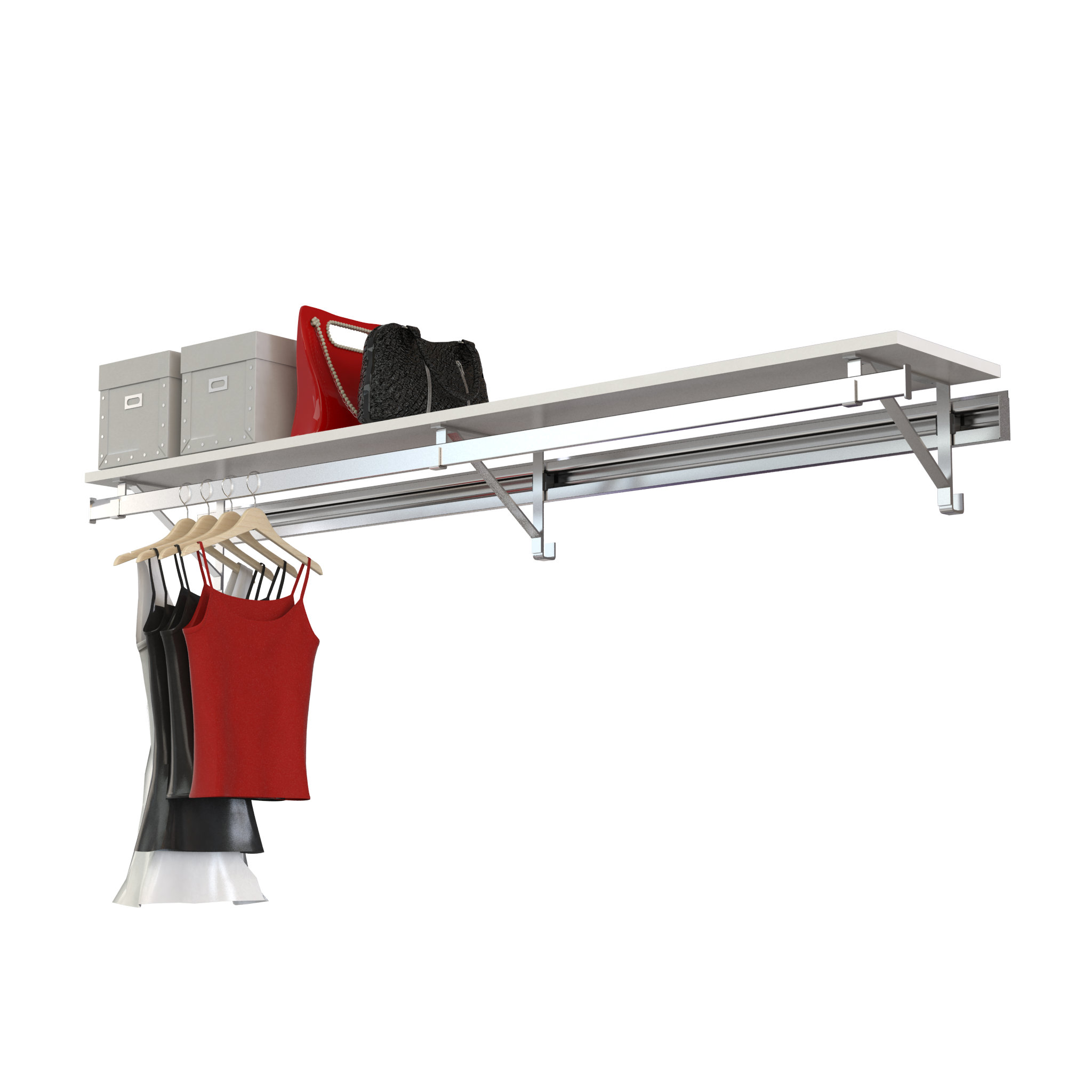 Rebrilliant Flemings Single Shelf-Hang Closet System & Reviews ...