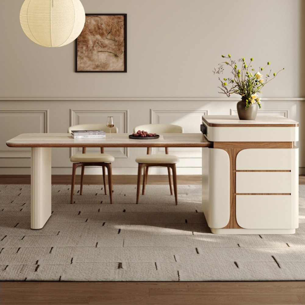 Hokku Designs French Minimalist Cream Style Dining Table | Wayfair