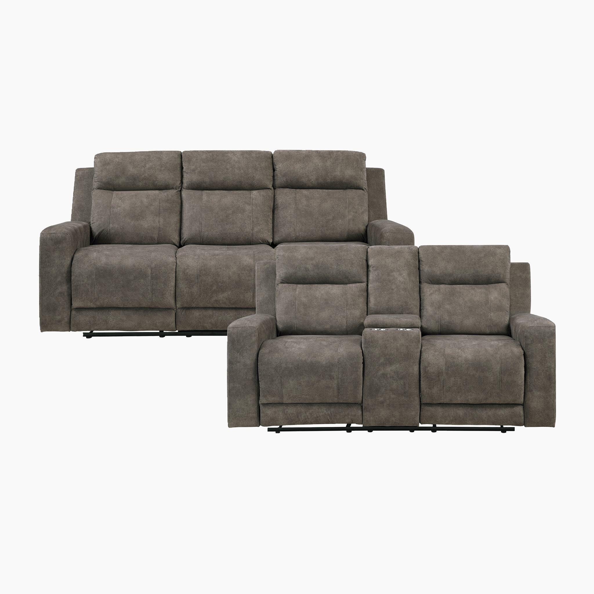 Latitude Run® Huson Square Arms Microfiber 2-Piece Pull Tab Reclining ...