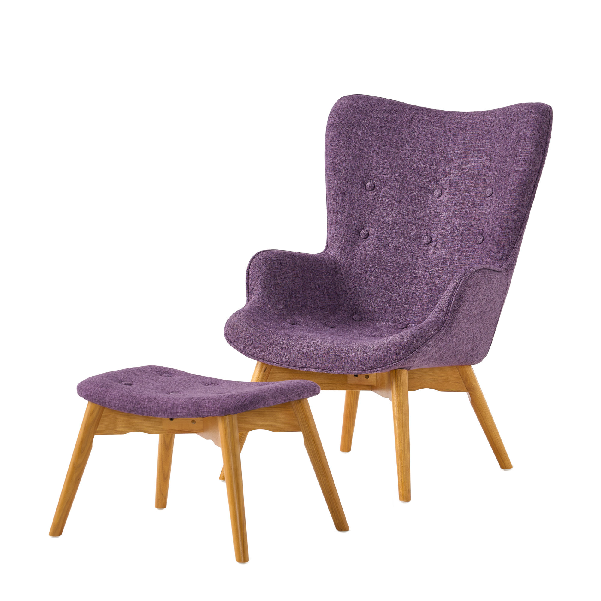 George Oliver Lavert 27'' Wide Wingback Chair and Ottoman | Wayfair