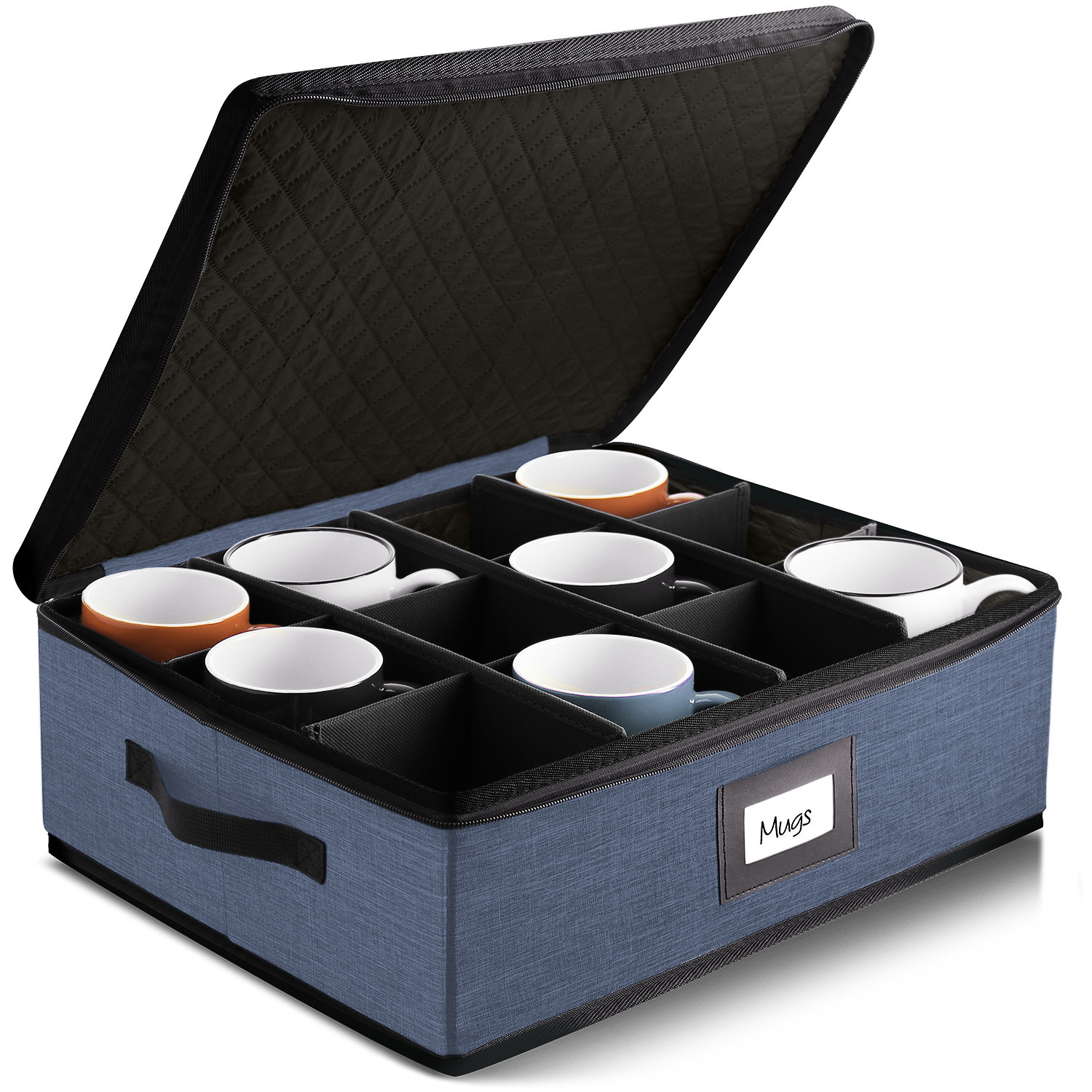 Latitude Run® Hard Shell Mugs Storage Box with Dividers | Wayfair