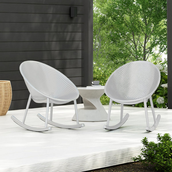 Wrought Studio™ Modern Perforated Rocking Egg Chair Rocker With Oval ...