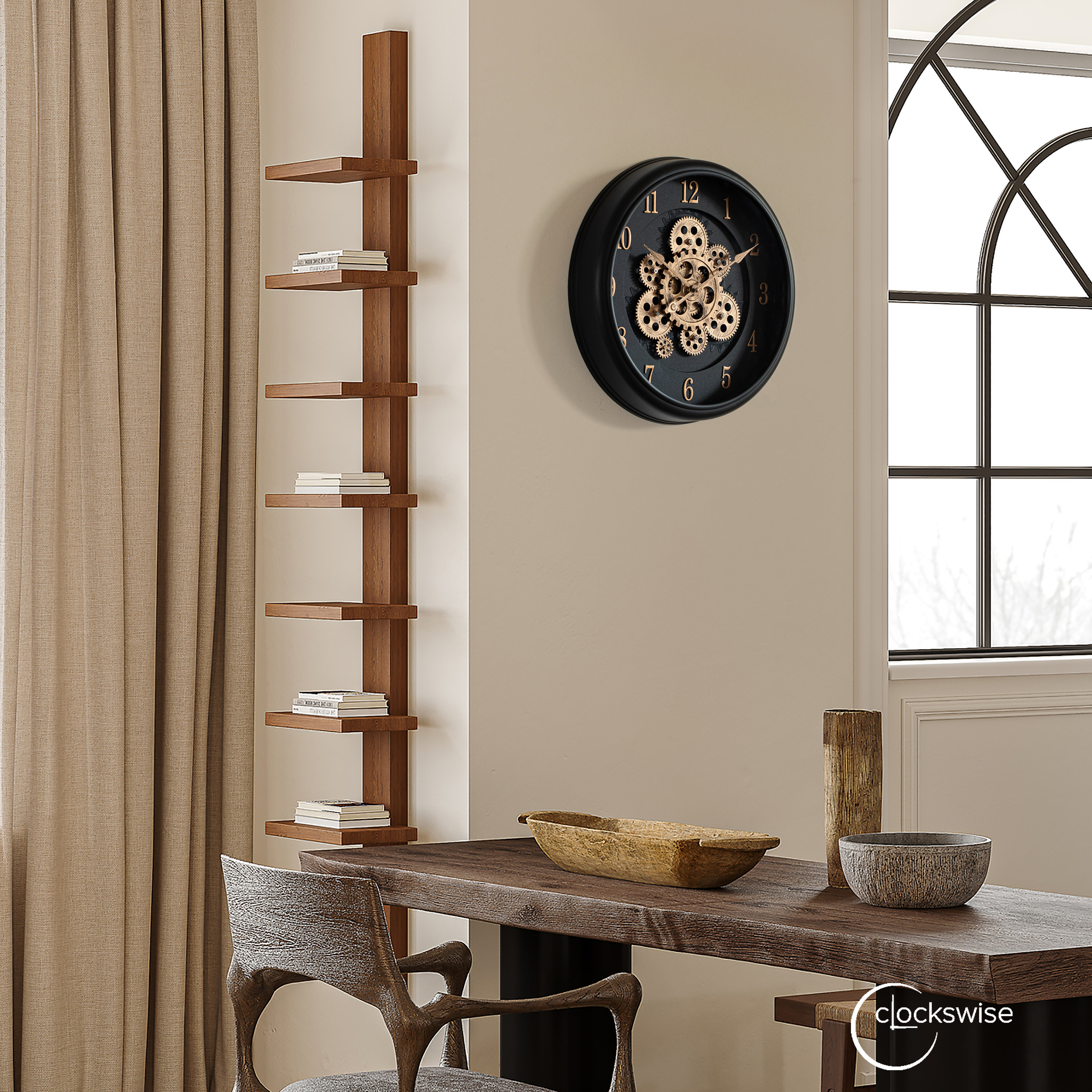 mechanical gears wall clock