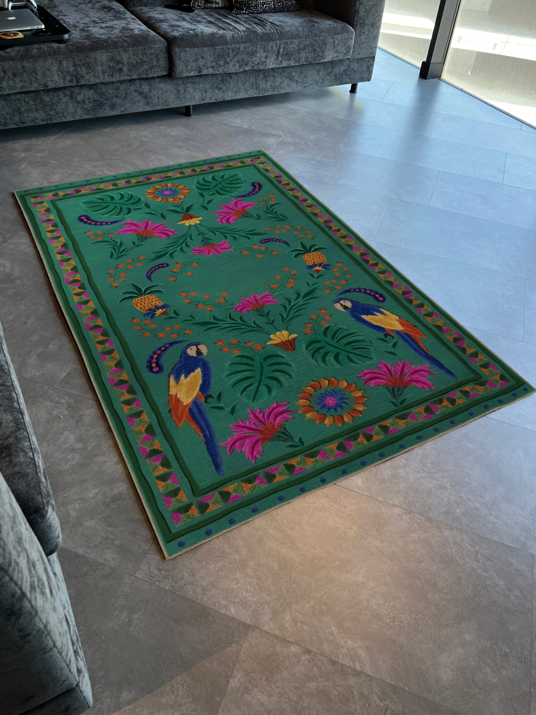 Bay Isle Home™ Alazaya Digital Print Carpet Green Color Animal Print ...