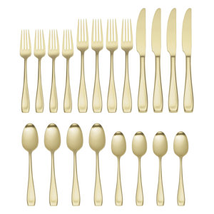 Oneida Moda Satin Champagne 20 Piece Fine Flatware Set & Reviews | Wayfair