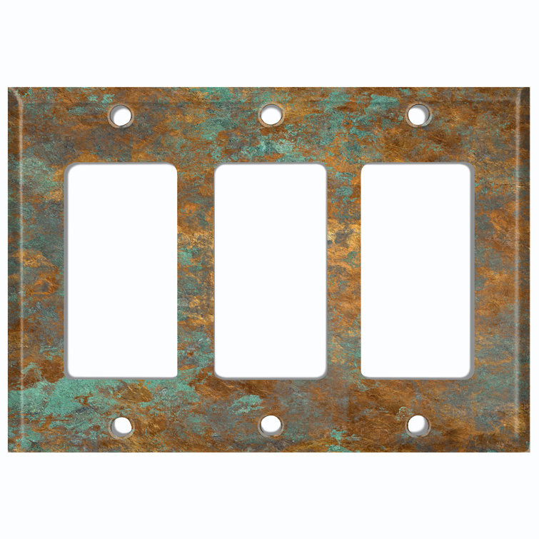WorldAcc Copper Rust Patina Teal Print 3 - Gang Rocker Standard Wall ...