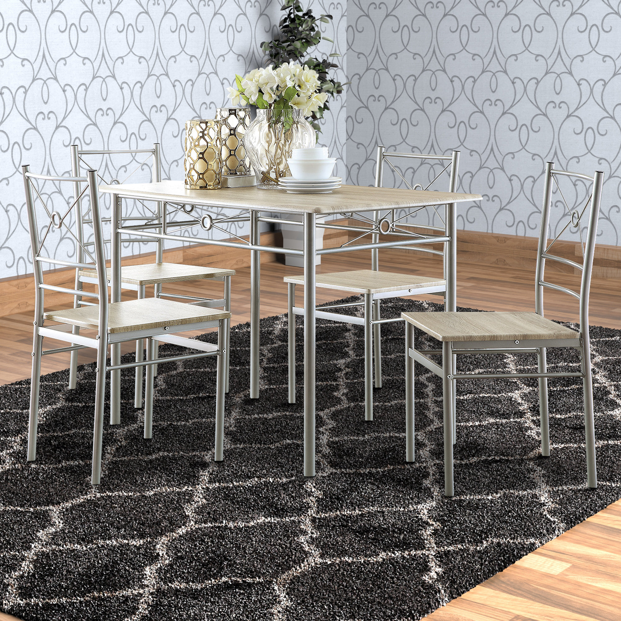 Ebern Designs Elcie 4 - Person Solid Wood Dining Set - Wayfair Canada