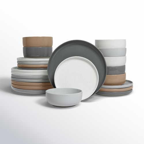 Famiware 24 Piece Stoneware Dinnerware Set - Service for 8 & Reviews ...