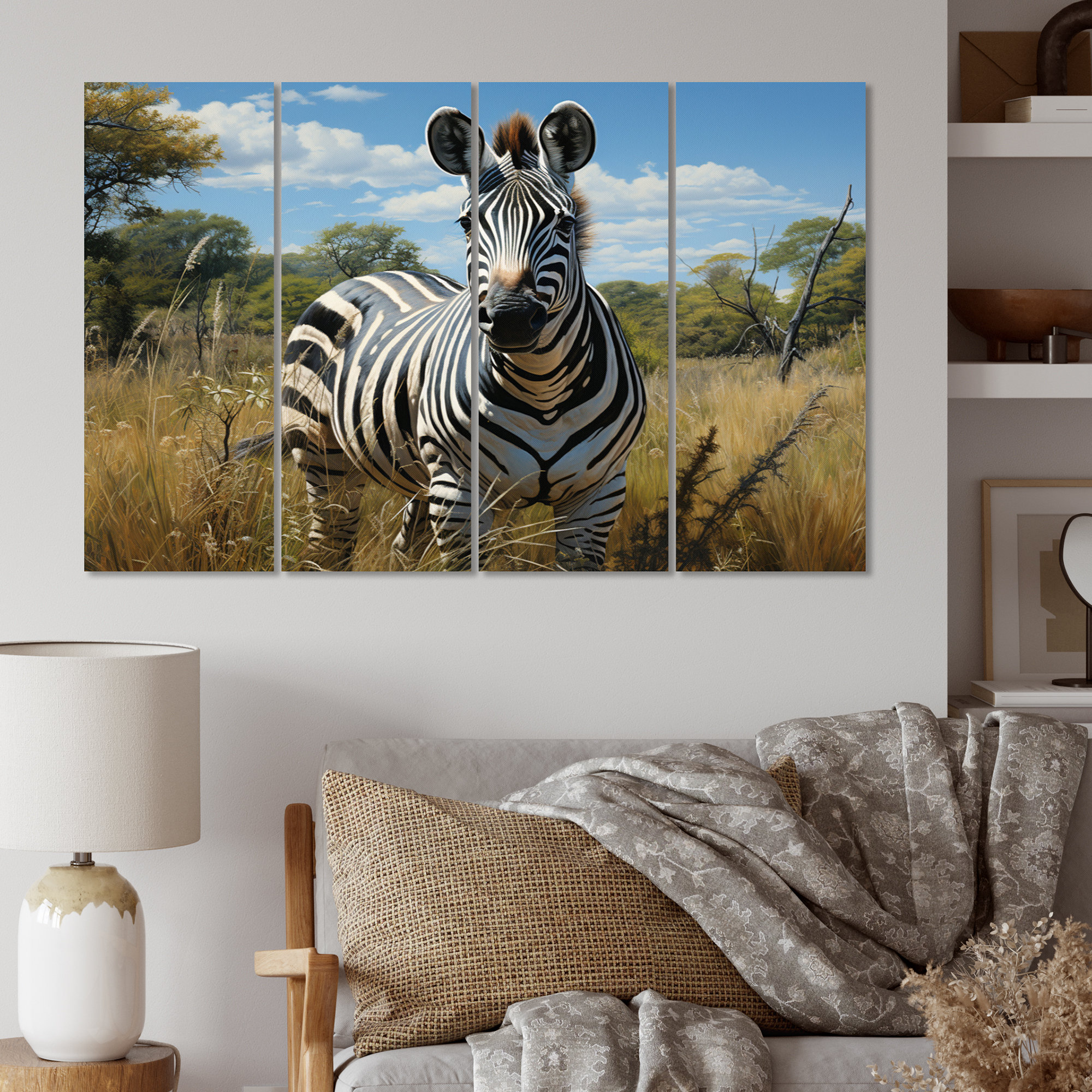Millwood Pines Zebra Realistic Wildlife Portrait - Animals Wall Art ...