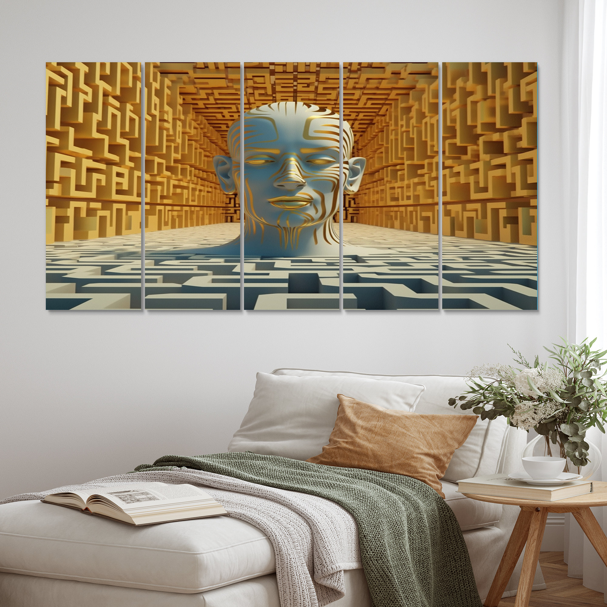 Wrought Studio™ Golden Consciousness Matrix Of The Mind - Canvas Art ...