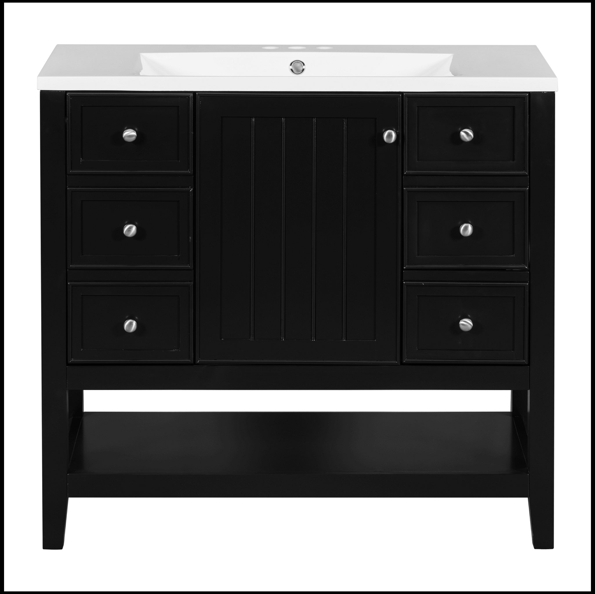 Winston Porter Santasha 36 Single Bathroom Vanity With Ceramic Top