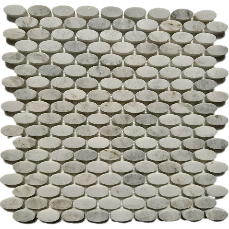 Bloom Stone 1" x 1" Marble Penny Round Mosaic Wall & Floor Tile | Wayfair