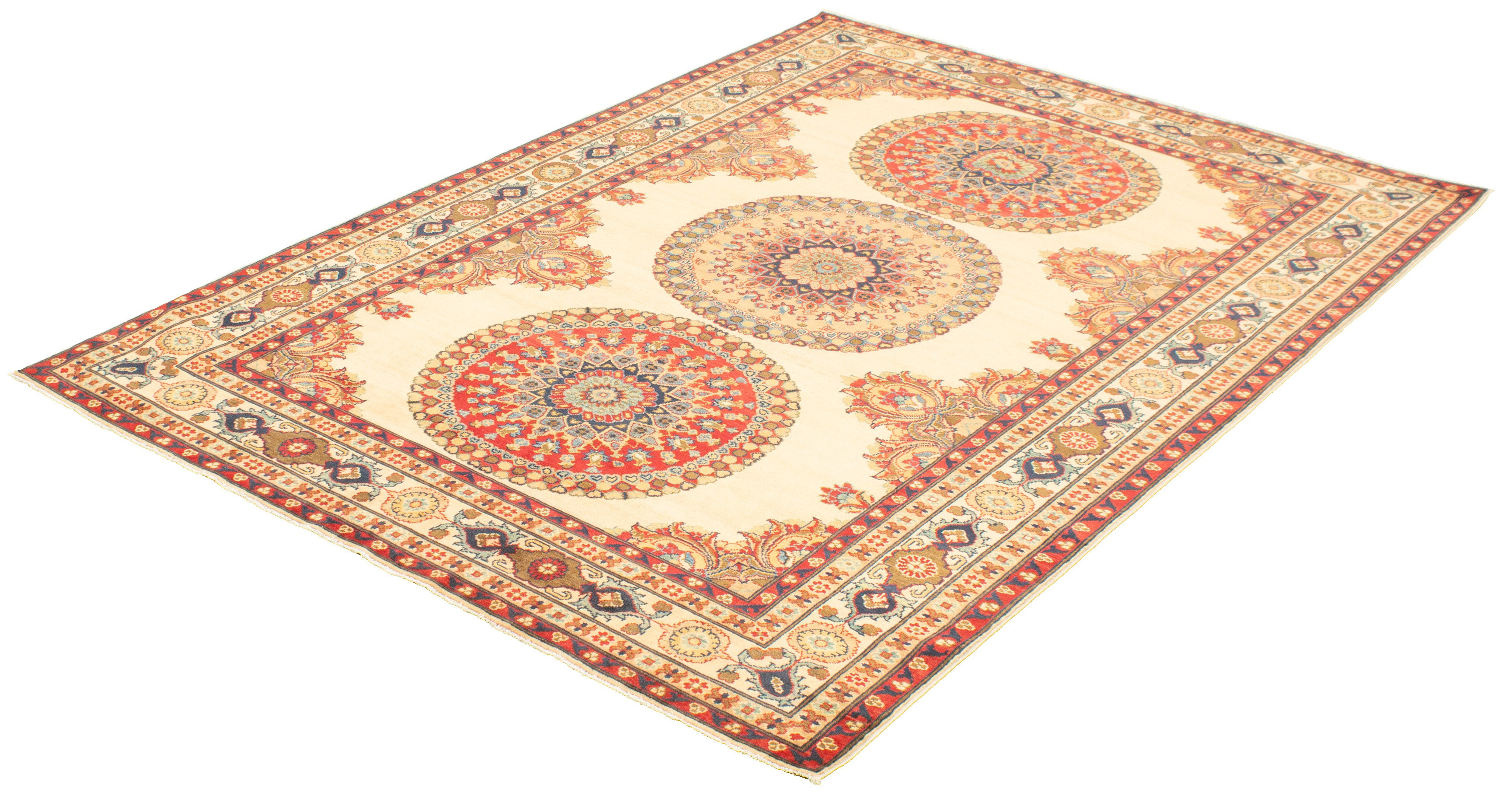 Isabelline One-of-a-Kind Quanterious Hand-Knotted 2010s Uzbek Gazni ...