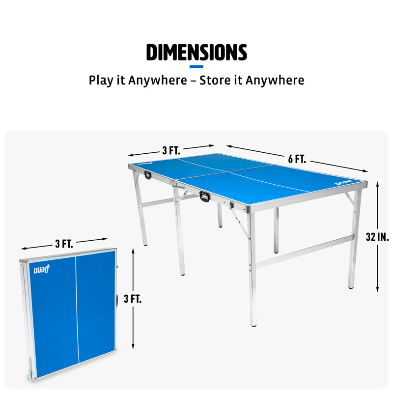 Penn Space Saver Foldable Indoor / Outdoor Ping Pong Table with Paddles ...